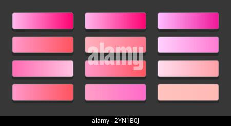 Collection of rose gradients vector illustrations Stock Vector Image ...