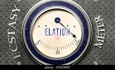 Elation and Ecstasy that is hitting a full scale, showing a very high ...