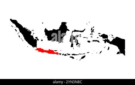 Indonesia detailed Banten map shape, Flat web graphic concept icon ...