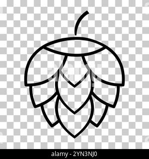 Hop icon beer cone leaf sign,pub herb design, nature seed vector ...