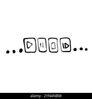 Vector icons or buttons - doodle web tools symbols. Website design pink and green elements ...