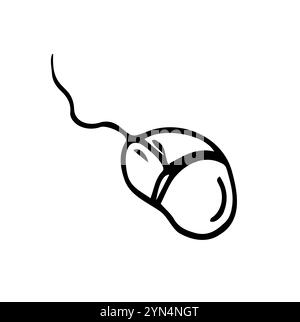 Computer mouse. Coordinate device for cursor control. Wired. Vector ...