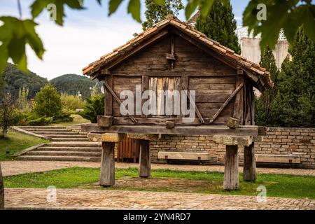 typical hórreo leones, Riaño, province of León, autonomous community of ...