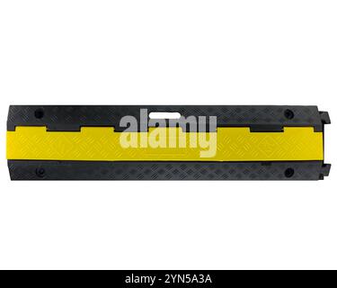 A cable management system with a black and yellow design. The cables ...