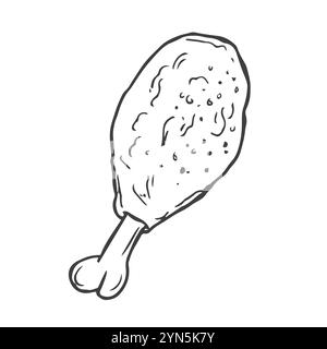 Hand Drawn Chicken Leg. Doodle Vector Sketch Illustration Stock Vector ...