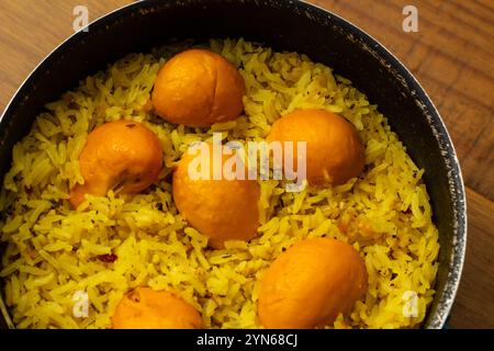 Traditional rice with pequi pulp (caryocar brasiliense) top view ...