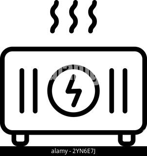 Room convector icon outline vector. Electric heater. Heat control Stock ...