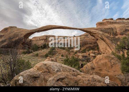 Famous fragile Landscape Arch in the Arches National Park, USA Stock ...