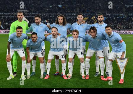 S.S. Lazio players are posing for a team photo during the UEFA ...