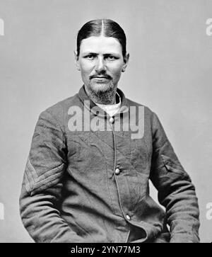 A portrait of Sergeant Boston Corbett, a historical figure known for ...