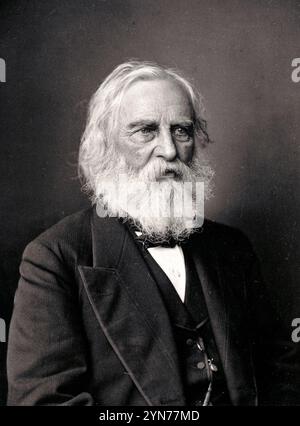 Henry Wadsworth Longfellow (1807-1882), lithograph ca. 1882 Stock Photo ...