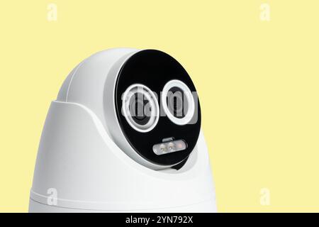 A dome CCTV ptz robotic camera with infrared LEDs illustrates modern ...