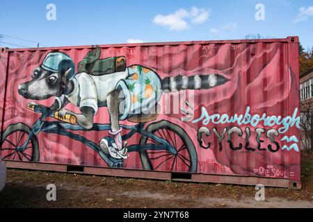 Scarborough Cycles mural on a shipping container at Birchmount Park in ...