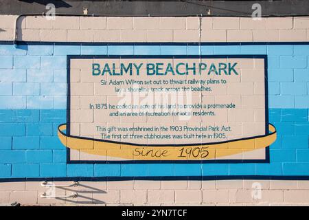 Historical events on the Balmy Beach Club mural in Scarborough, Toronto ...