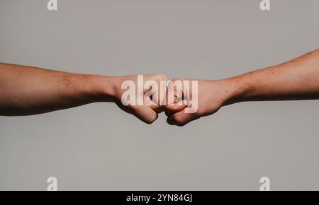 Concept of confrontation, competition. Gesture of giving respect or ...