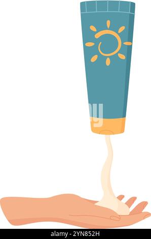 Hand Squeeze Sun Screen Cream Tube Stock Vector Image & Art - Alamy