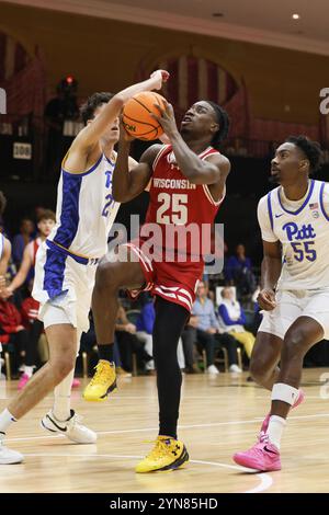 Wisconsin guard John Blackwell (25) reacts as his team wins an NCAA ...
