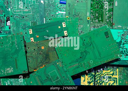 Circuit boards with electrons. Motherboards. Electronic circuit board ...