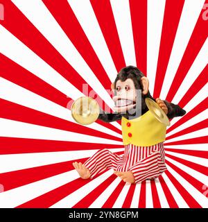 Toy monkey clapping cymbals Stock Photo - Alamy