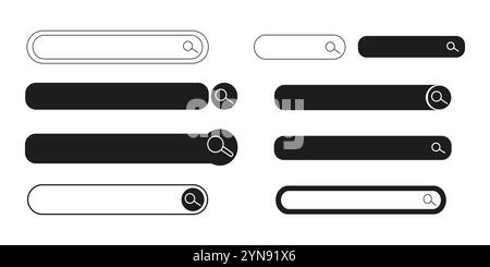 Search bar finder, modern frame text box, form with magnifier ...