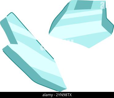 crack glass broken shard cartoon vector illustration Stock Vector Image ...