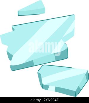 danger glass broken shard cartoon vector illustration Stock Vector ...