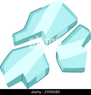danger glass broken shard cartoon vector illustration Stock Vector ...