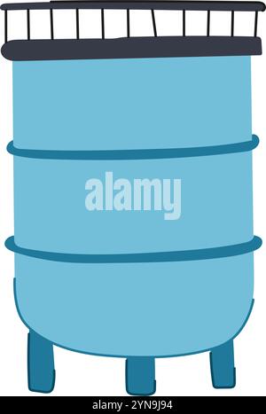 wall oil tank storage cartoon vector illustration Stock Vector Image ...