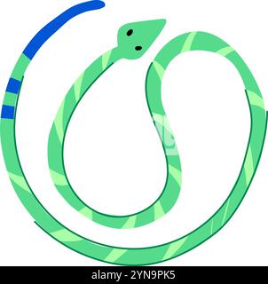 slither snake oriental cartoon vector illustration Stock Vector Image ...