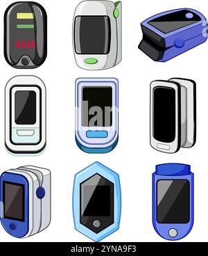 pulse oximeter set cartoon vector illustration Stock Vector Image & Art ...