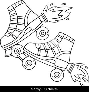 Roller Skate Isolated Coloring Page for Kids Stock Vector Image & Art ...