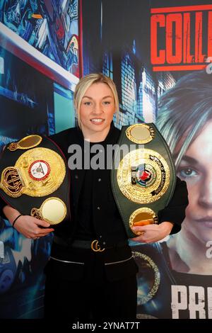 Boxer Lauren Price poses for photographs to promote her fight against ...