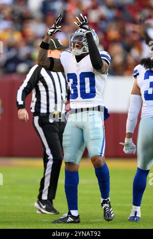 Dallas Cowboys safety Juanyeh Thomas (30) heads out tot the field ...