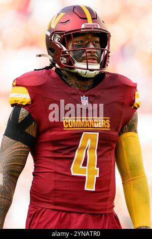 Washington Commanders linebacker Frankie Luvu (4) during a NFL football ...