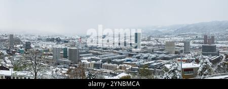 The city of Zurich after heavy snowfall in early December 2023 ...