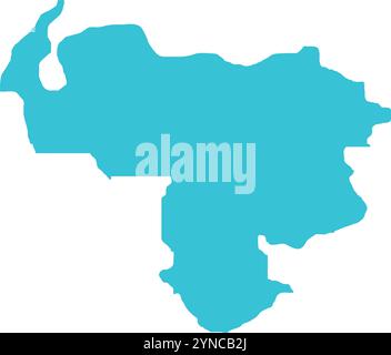 Venezuela MAP in Blue, Country Border, Venezuela Map, Border line of ...