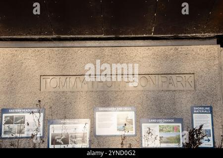 Information signs posted on Tommy Thompson Park sign in Scarborough ...