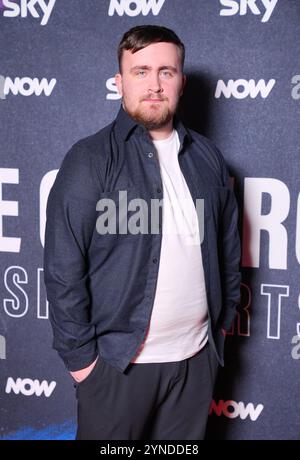 Luke Littler arriving for the world premiere of Sky documentary Game of ...