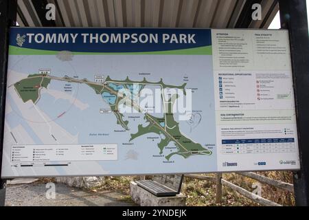 Information sign at Tommy Thompson Park in Scarborough, Toronto ...