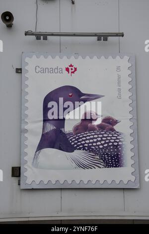 Common loon postage stamp mural at Canada Post Delivery Centre on ...