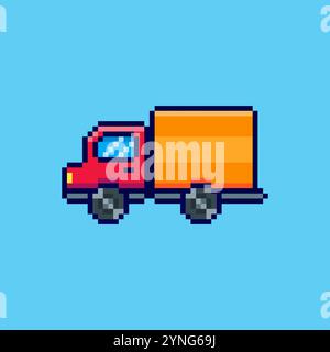 Pixel art Delivery Truck game asset design Stock Vector Image & Art - Alamy