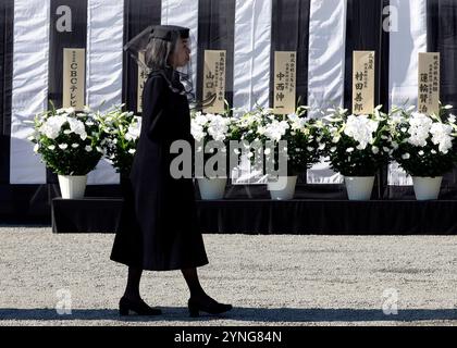 Japanese Princess Akiko of Mikasa attends the ceremony for late ...