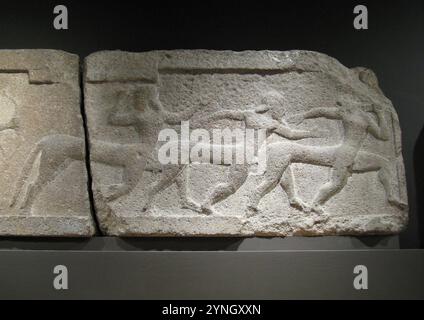 Centauromachy frieze from the Temple of Athena at Assos Stock Photo - Alamy