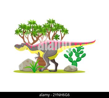Cartoon Illustration of Tarbosaurus Dinosaur Prehistoric Reptile ...