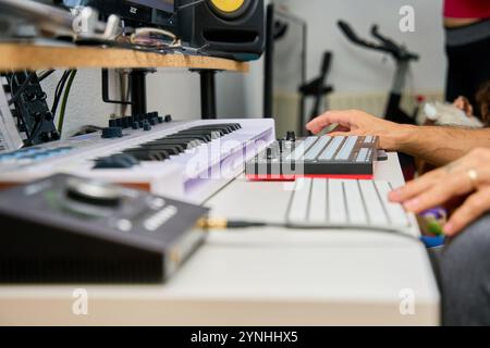detail of a composer's hands playing the piano Stock Photo - Alamy