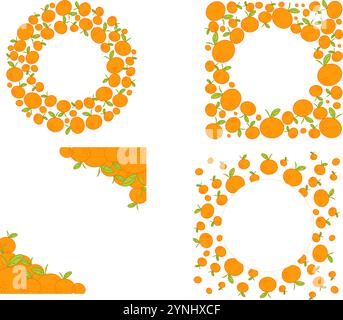 Set of graphic vector plant branches with leaves and flowers Stock ...