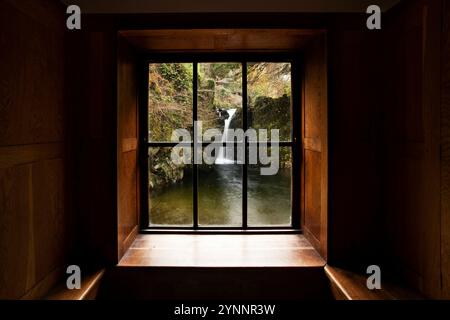 Rydal Falls seen from The Grot at Rydal Hall, Lake District, UK Stock ...