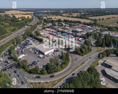 Aerial view of the Welcome Break South Mimms Services station, Potters ...