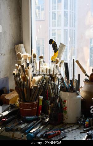 Essential Art Studio Tools Brushes and Easels in Every Creative Space ...