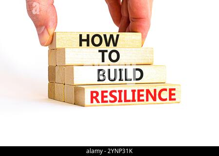 Build resilience symbol. Wooden blocks with words Build resilience ...